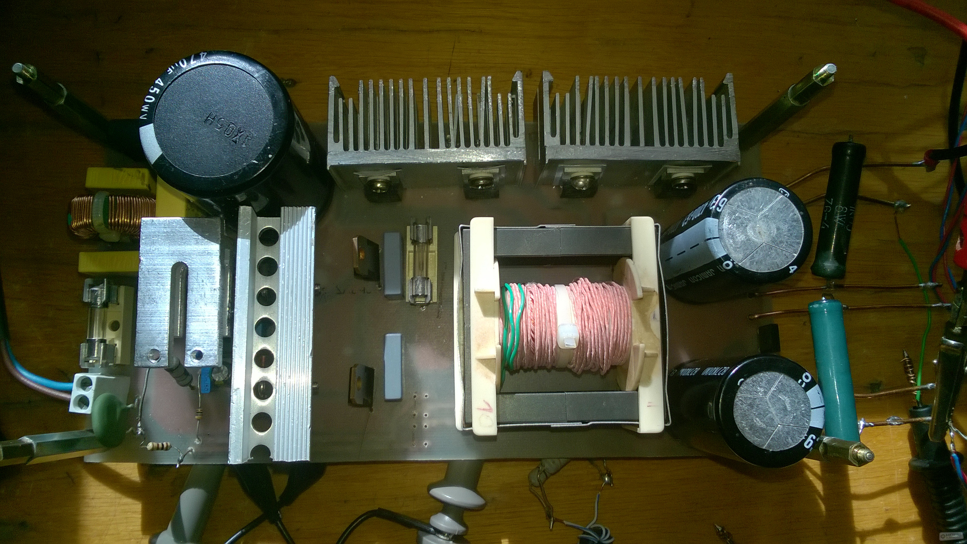 Képek videók a kész áramkörről, jelalakok, hatásfok - 600W-os ZVS SRPS ...